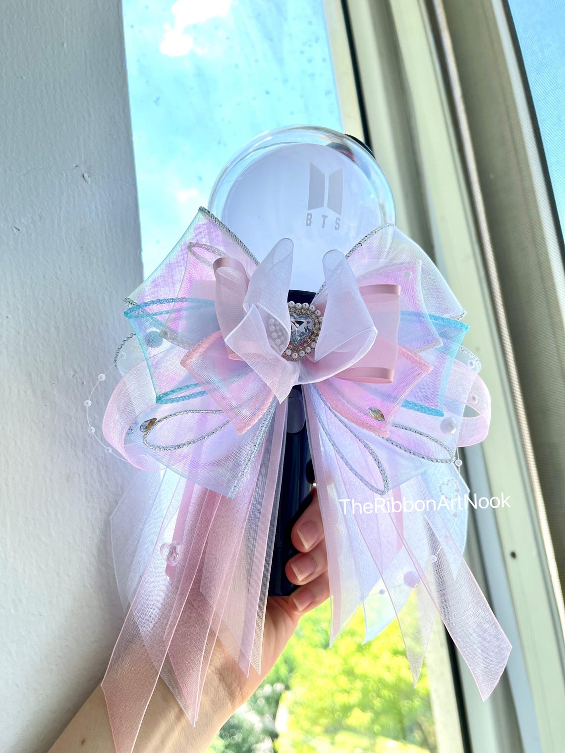 ZB1 Light Stick Ribbon Bow, Iridescent Bow, Handmade K-pop Concert ...