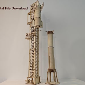 Laser Cut Starship Rocket & Launch Tower 3D Model (digital Download) - Etsy