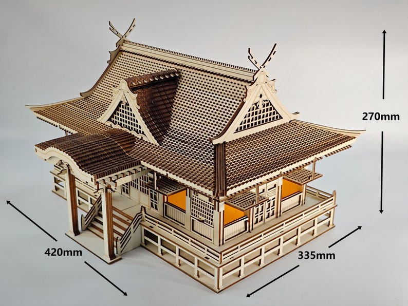 Laser Cut Japanese Shrine Model: 3D Puzzle, SVG DXF AI Files (digital ...