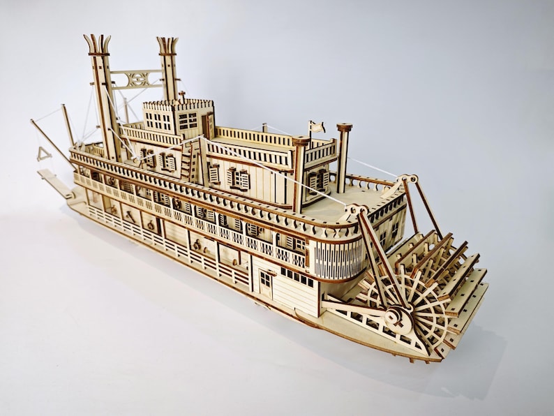 Diy Steamboat Laser Cut Model Kit – 3mm Plywood Assembly Kit | Vintage ...