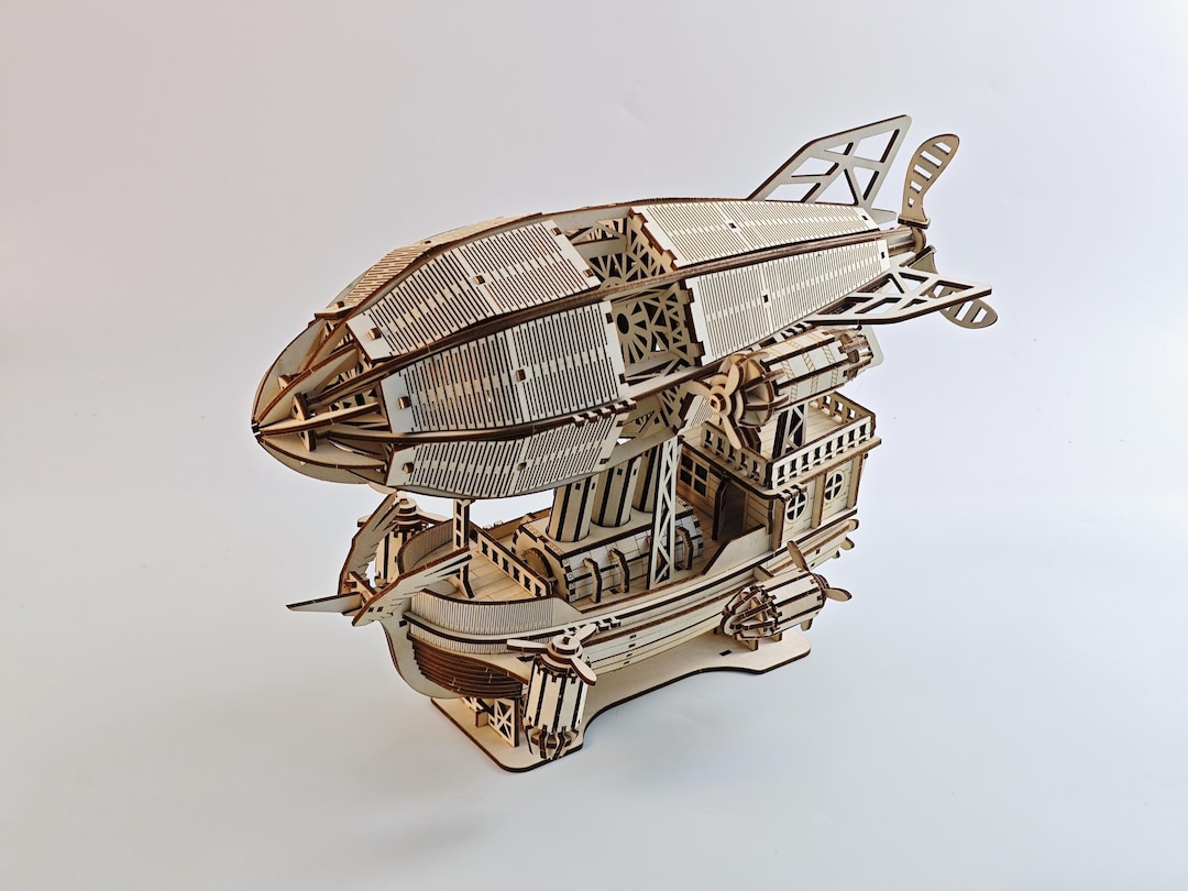 Steampunk Zeppelin Airship 3D Puzzle Laser Cut Files (SVG, AI, DXF ...