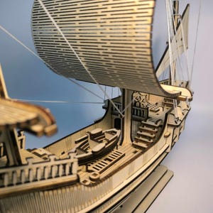 Laser Cut Wooden Ship Model, 3mm Plywood Assembly Kit (digital Files ...