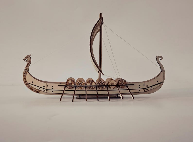 Viking Longship Laser Cut Model | Wooden Ship Kit | 3mm Plywood ...
