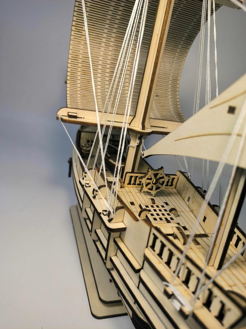 Modelo de barco de madera cortado con láser para bricolaje, kit de ...