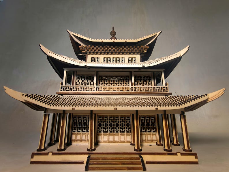 Laser Cut Wooden Pagoda Model - 3D Puzzle Architecture Kit,laser Cut ...
