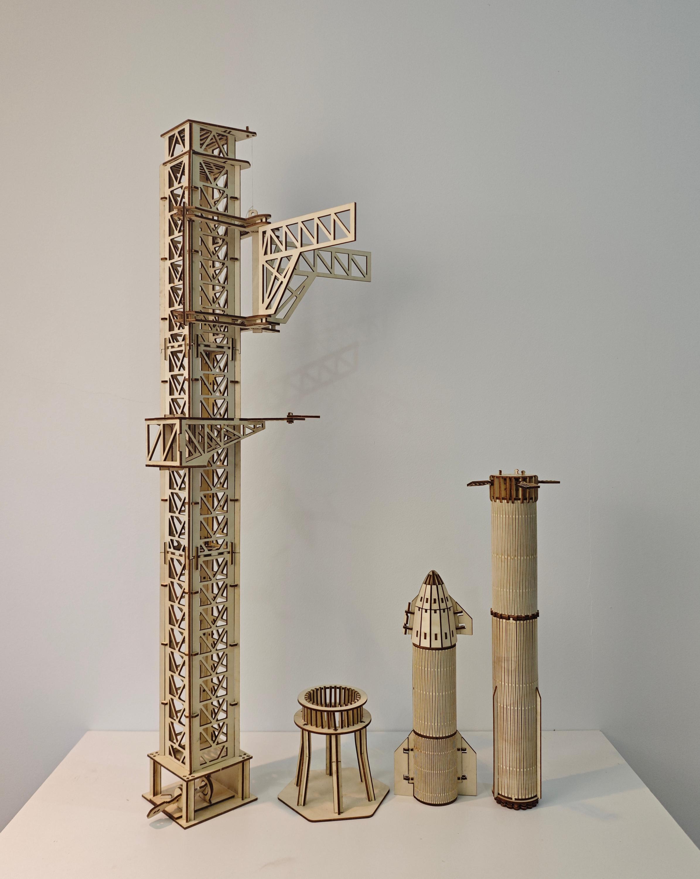 Starship Rocket & Launch Tower 3D Model – Laser Cut |SVG |DXF|AI ...