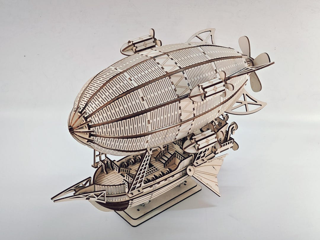 DIY Steampunk Airship Model: Laser Cut 3mm Plywood Puzzle (digital ...