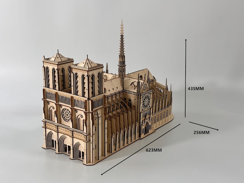 Laser Cut Notre-dame De Paris | Wooden Cathedral Model Plans |digital ...