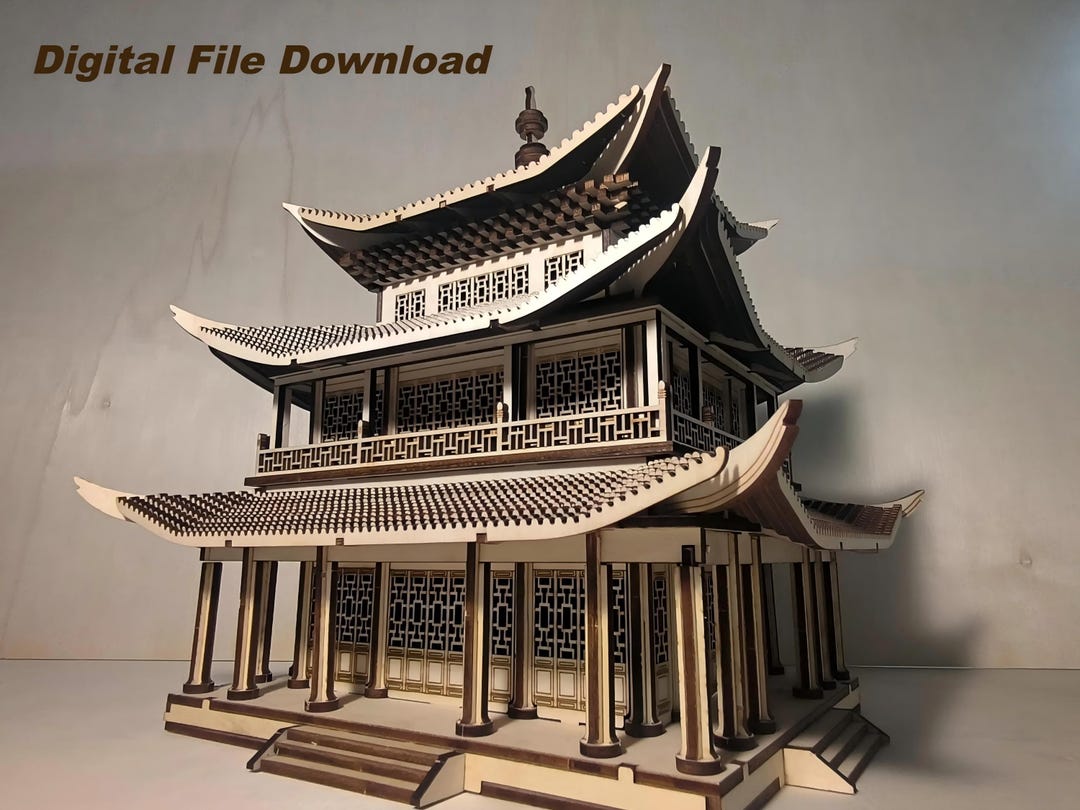 Laser Cut Wooden Pagoda Model - 3D Puzzle Architecture Kit,laser Cut ...