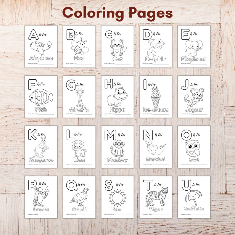 ABC Baby Shower Coloring Book, First ABC Book, Baby Learning ...
