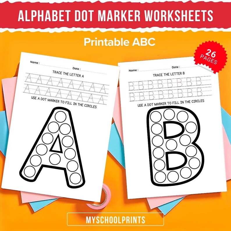 Dot Marker Coloring Pages Printable Alphabet Dab It Worksheets for ...