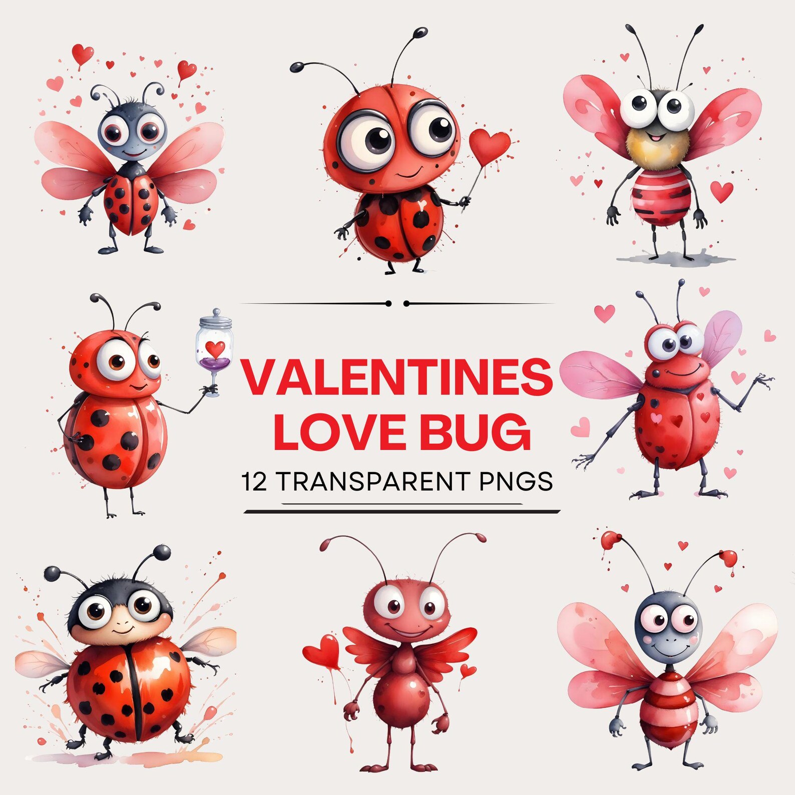 12 Cute Bug Cute Love Bug PNG Lady Bird Clipart Transparent Backgrounds ...