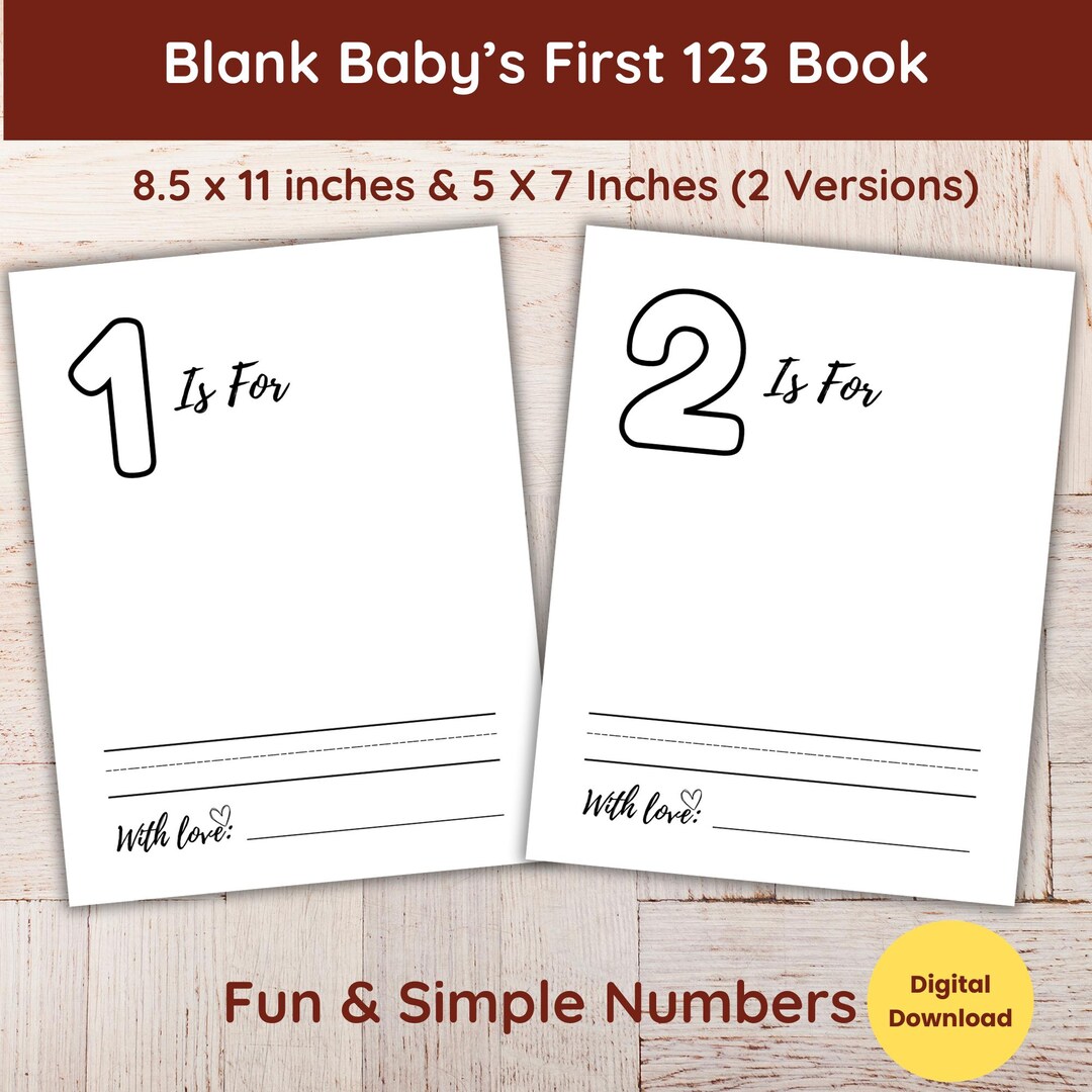 Coloring Pages, Baby's First 123 Book, Blank 123 Book, Baby's First ...