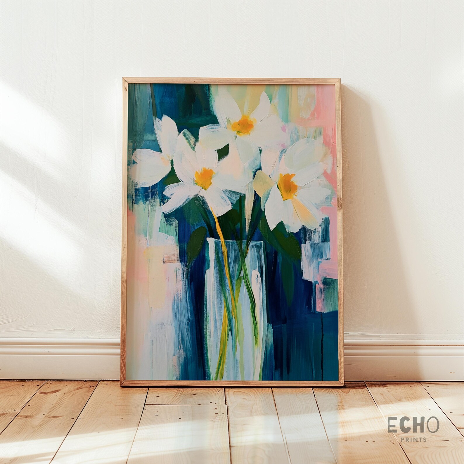 Abstract Floral Art - Modern Daffodil Painting Digital Download for ...