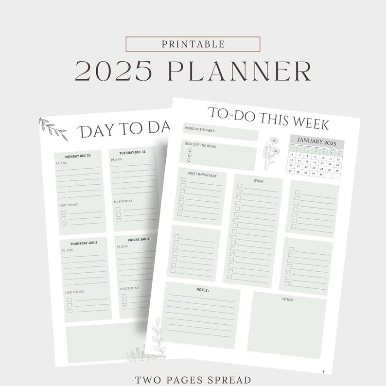 2025 Printable Planner Weekly Planner Template Categorized To-do Lists ...