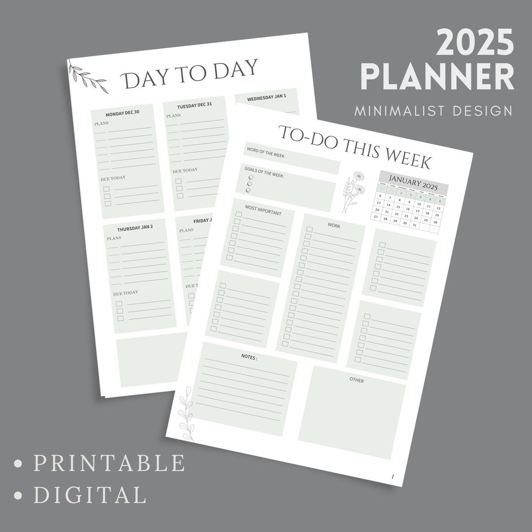 2025 Printable Planner Weekly Planner Template Categorized To-do Lists ...