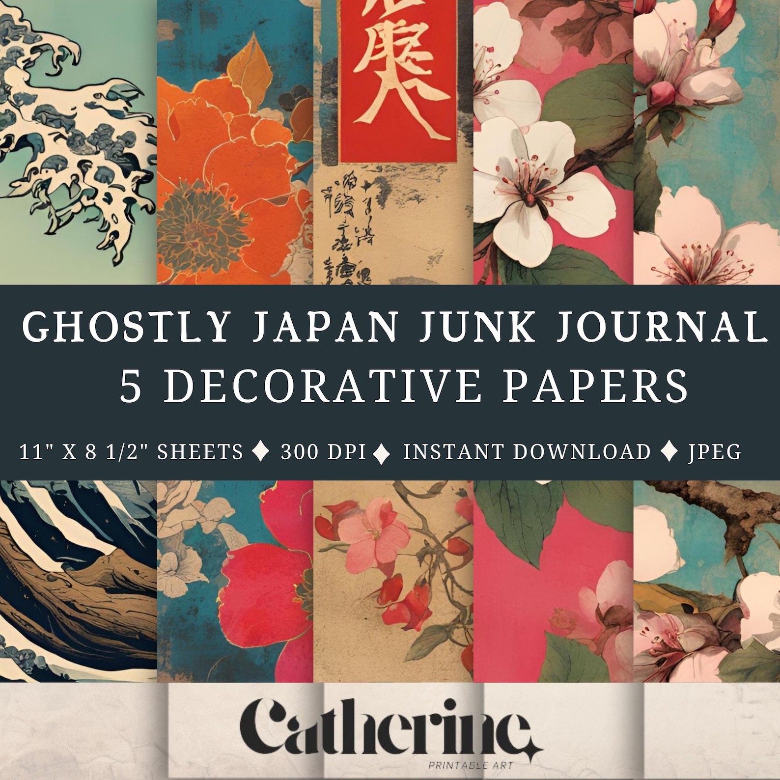 Ghostly Japan Junk Journal Printable Pages, Junk Journal Kit ...