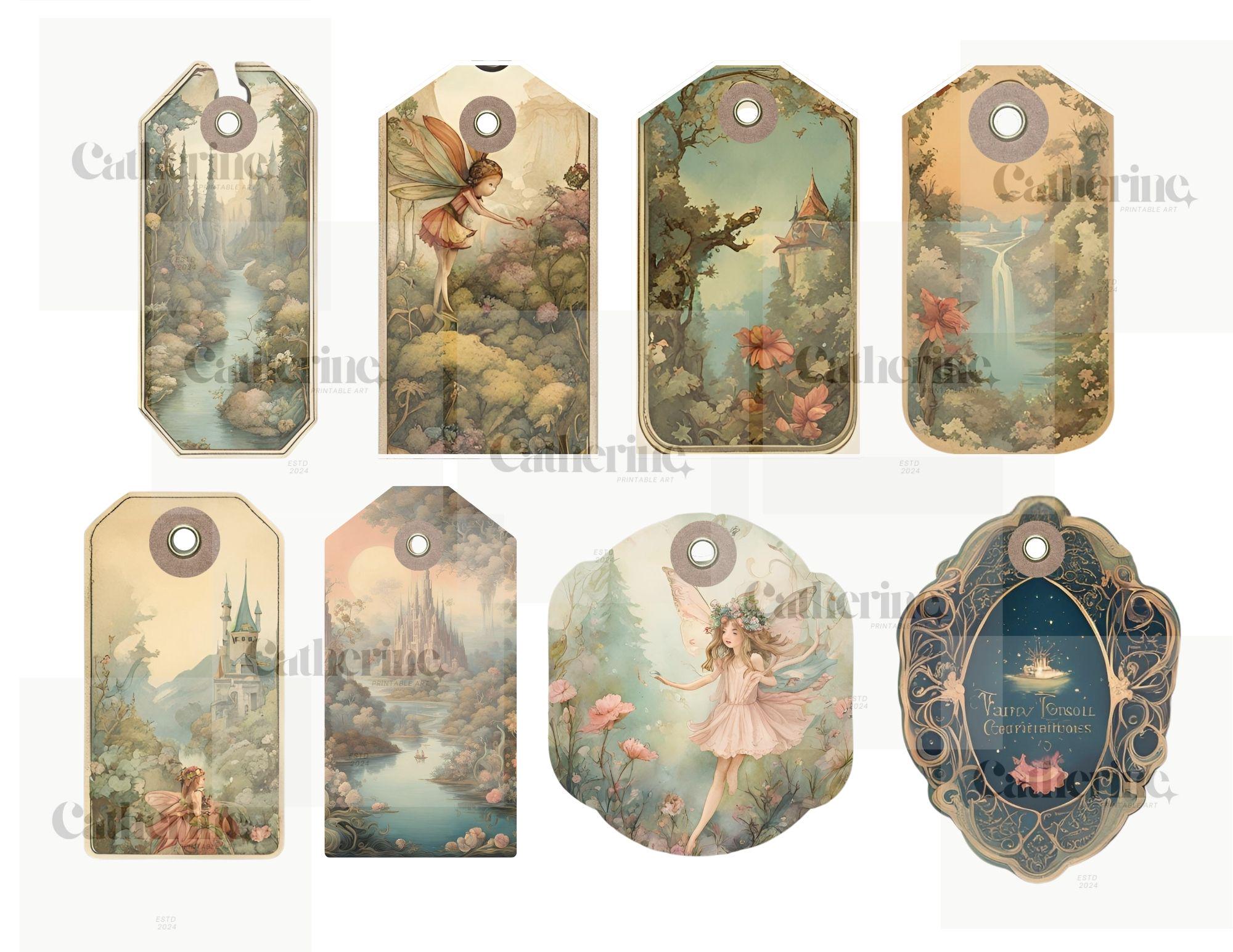Fantasy Fairy Junk Journal Tags , Printable Images, Instant Download ...