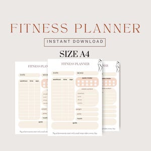 Fitness Planner PDF, Weight Loss Tracker, Exercise Planner, Fitness ...
