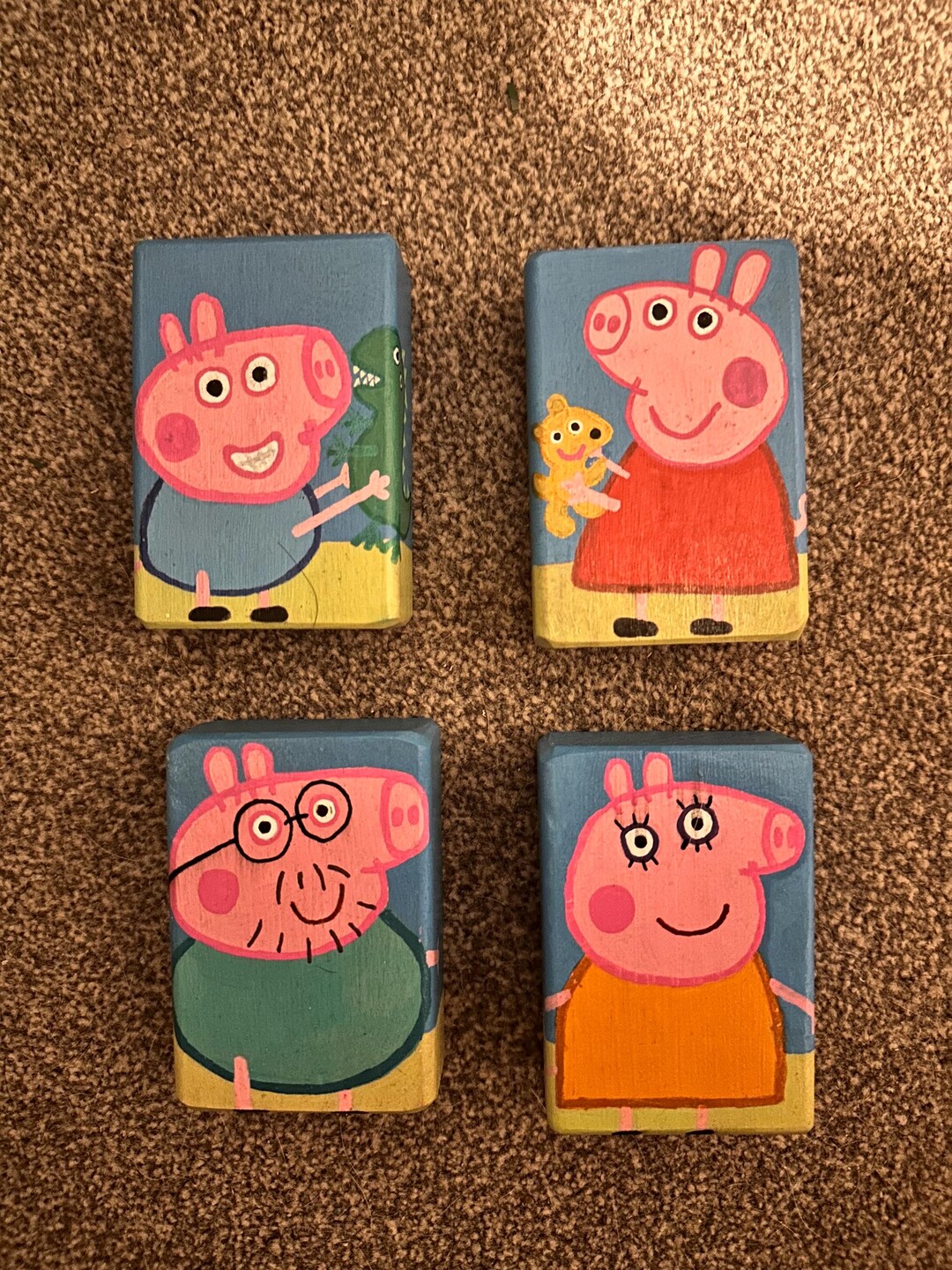Peppa Pig Themed Wooden Blocks - Etsy