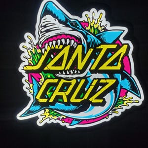 Vintage Santa Cruz Shark Skateboard Logo. Custom Led Lightbox 3D ...