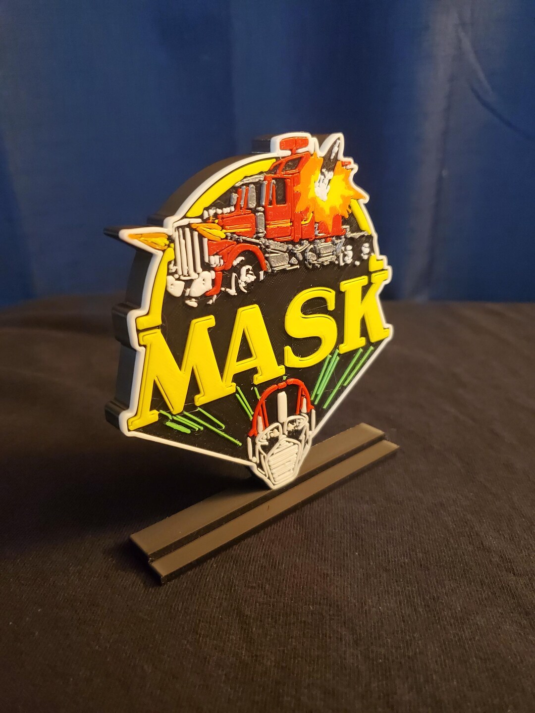 M.A.S.K. LOGO Display Kenner Decorative Self Standing MASK 4 X 4 1/2 V3 ...