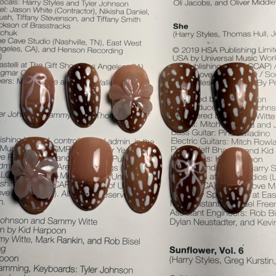 Floral Fawn Nails - Etsy