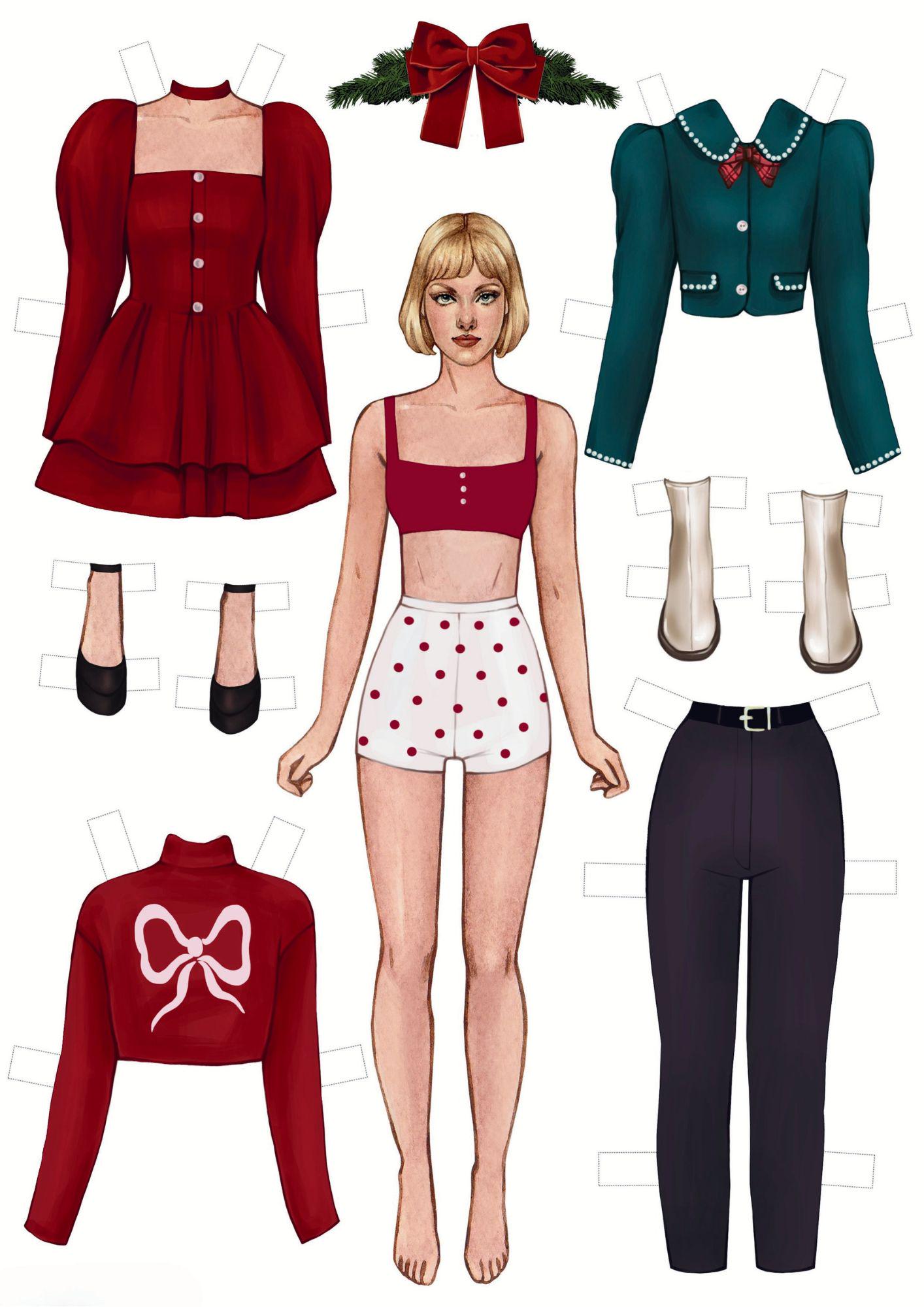 Printable Fashion Paper Doll Set With Stylish Outfits – DIY Craft Kit ...