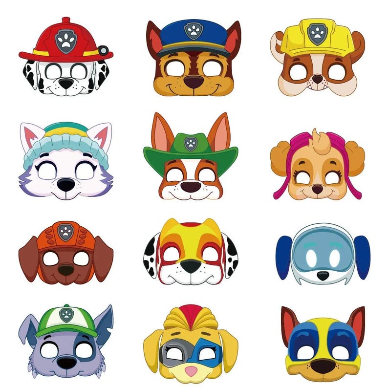 12 Pcs Kids Party Puppy Masks - Etsy