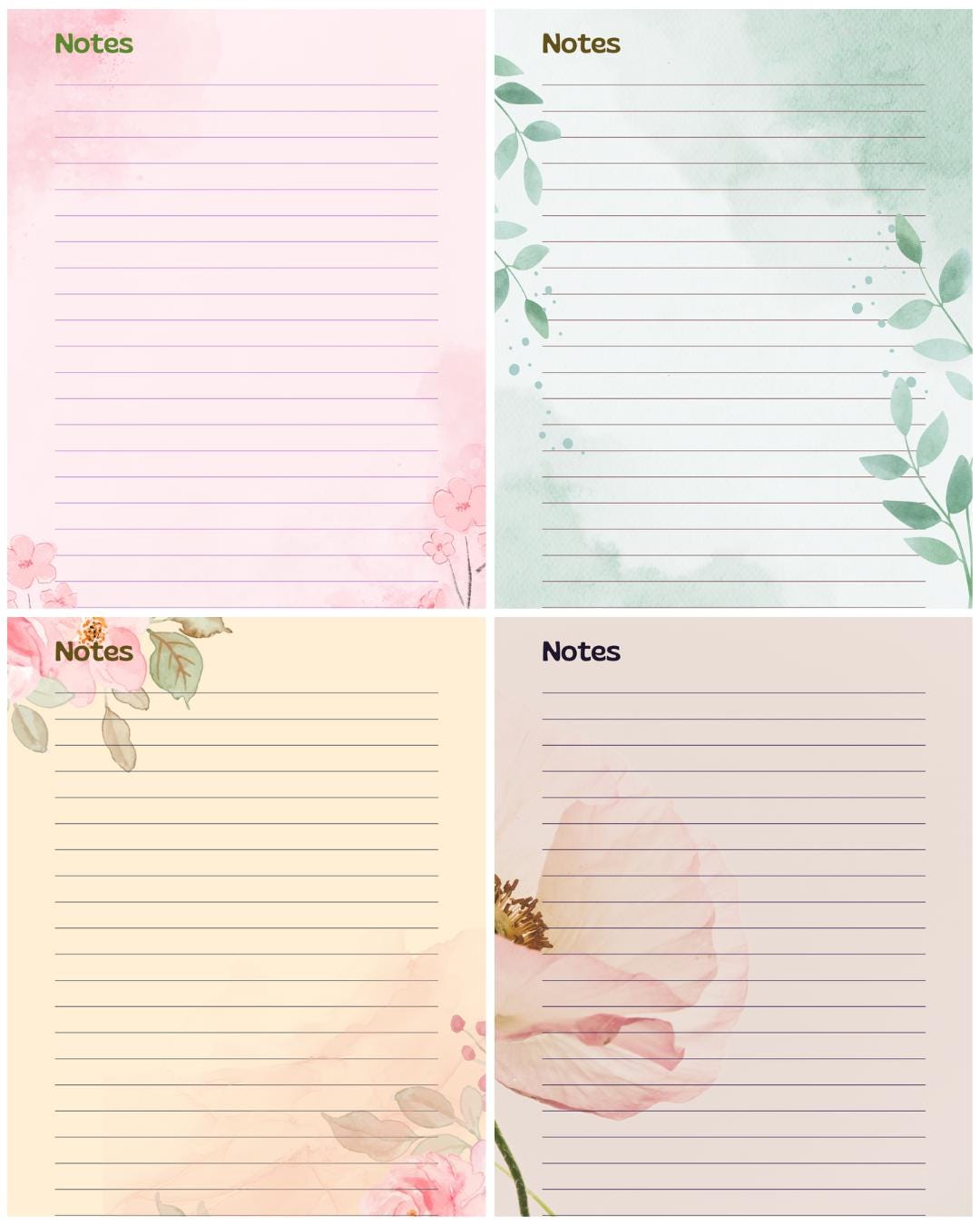 Printable Stationary Lined Paper, Printable Writing Paper, Printable ...
