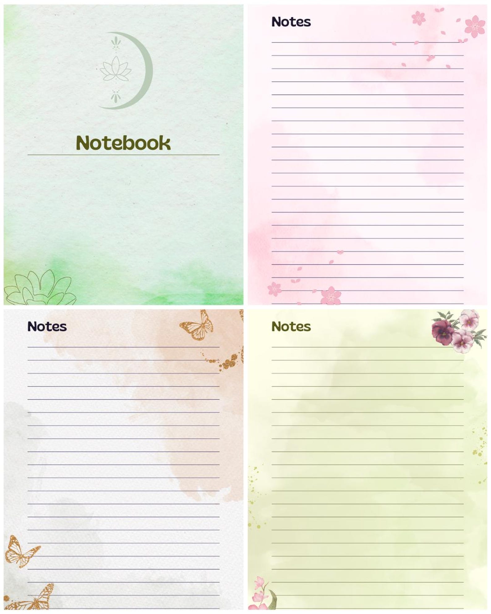 Printable Stationary Lined Paper, Printable Writing Paper, Printable ...