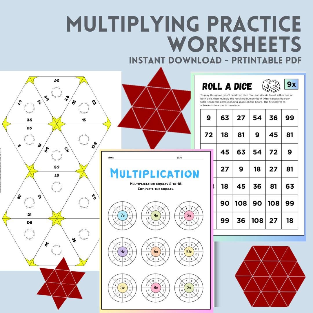 Printable Multiplication Worksheets for 1st-4th Grade | Engaging Math ...