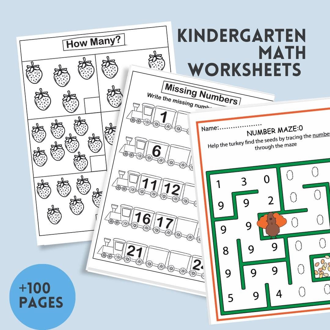 Printable Math Worksheets – Begin Math, Preschool and Kindergarten, Number Tracing, Addition ...