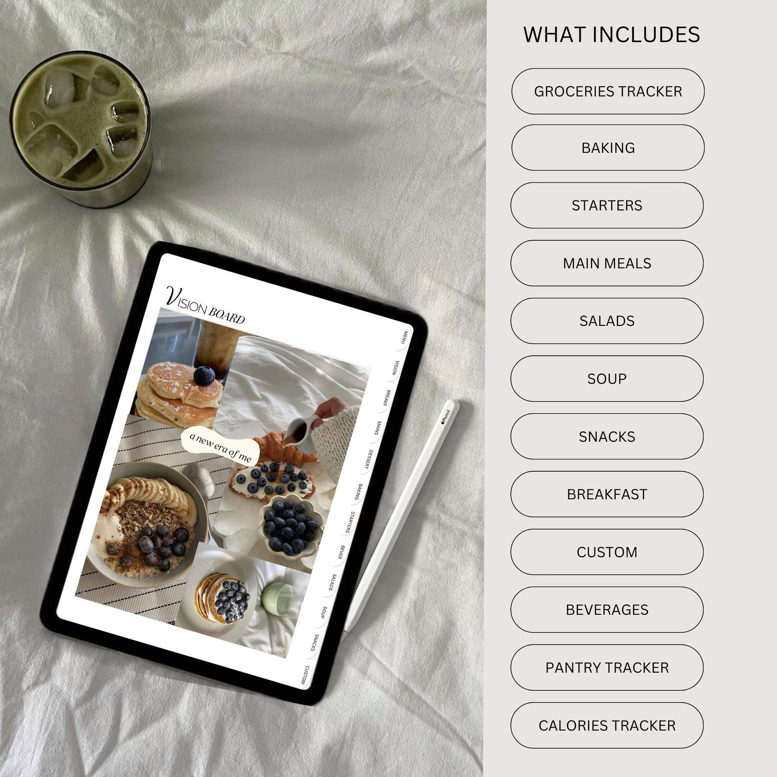 Recipe Digital Planner, Cooking, Planner, Digital, Monthly, Meals, Food ...