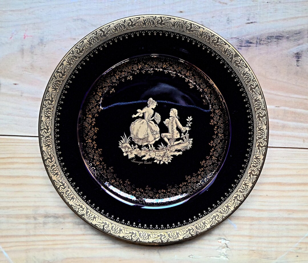 Limoges Castel Cobalt Blue and 22k Gold Plate - Etsy