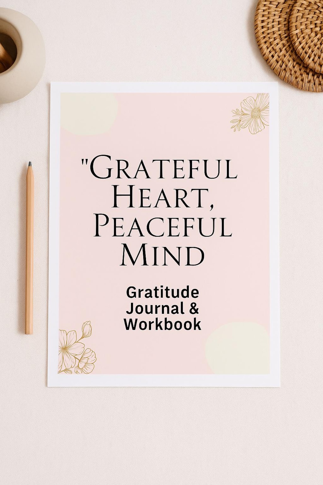 Grateful Heart Peaceful Mind Printable Gratitude Journal | Daily ...