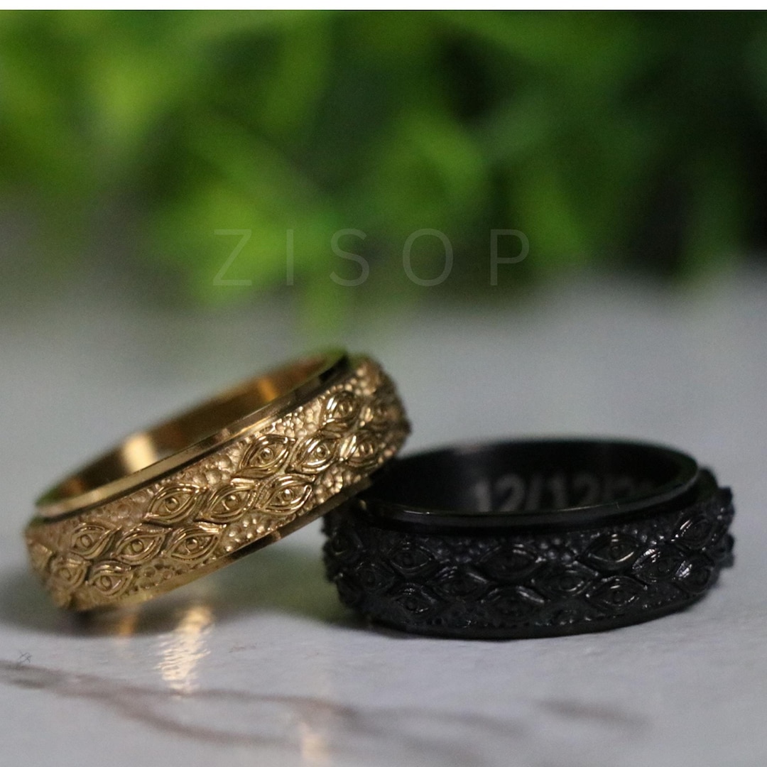 Cursed Evil Eye Spinner Ring | Anime Inspired Rotating Anxiety Ring ...