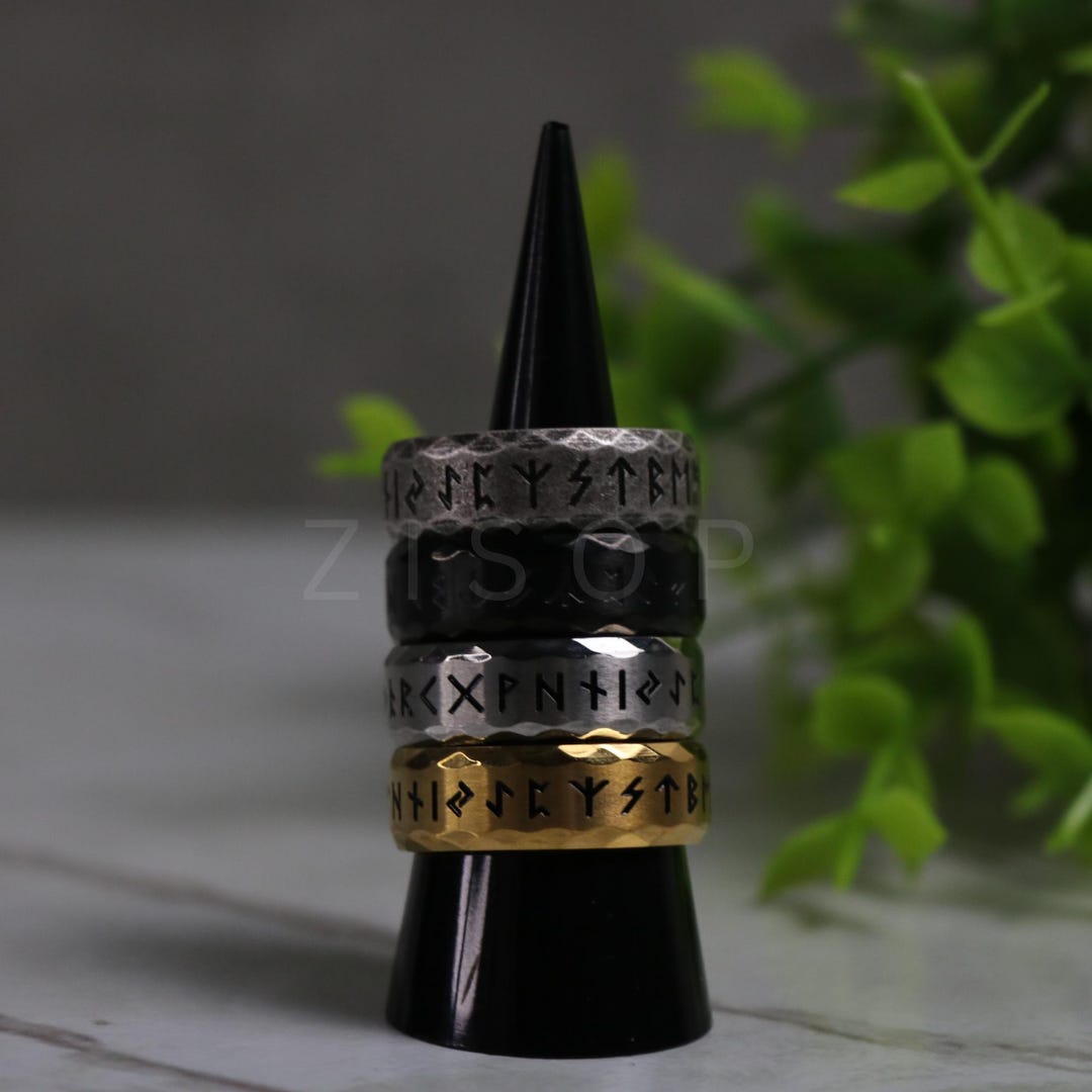 Nordic Viking Ring Runic Ring With Runes Personalized Celtic Wedding ...