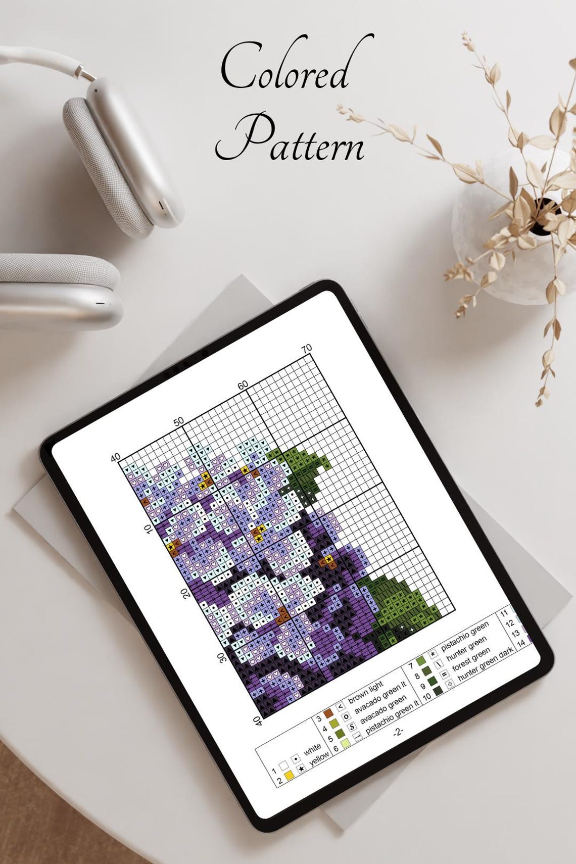 Purple Hydrangea Flower Cross Stitch Pattern Instant PDF Download - Etsy