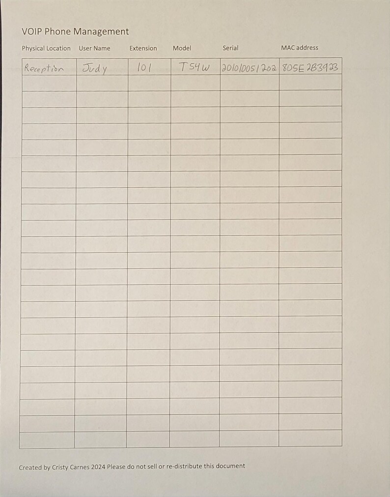 Printable VOIP Survey Form for IT Management - Etsy