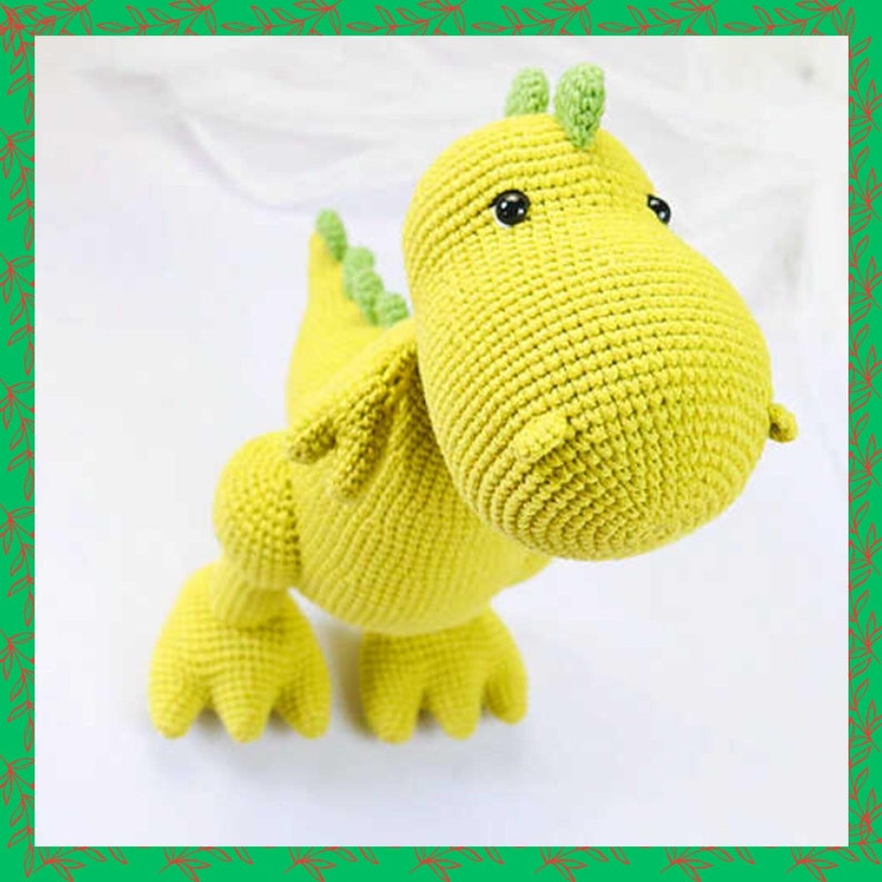 Crochet Plushie Dinosaur Amigurumi Toy With Our Instant Download ...