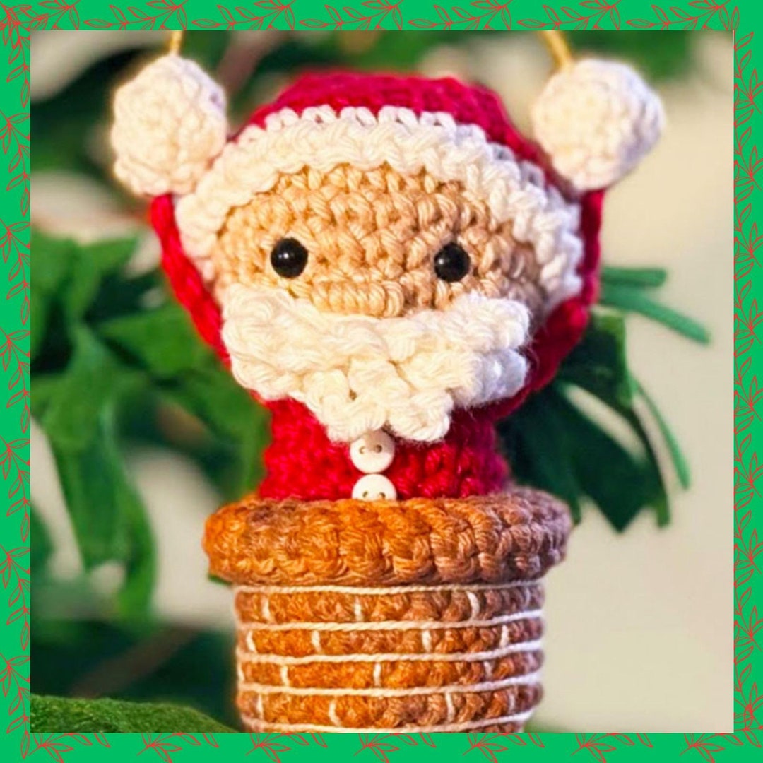 Santa Crochet Pattern, Crochet Christmas Decor, Crochet Christmas Santa ...