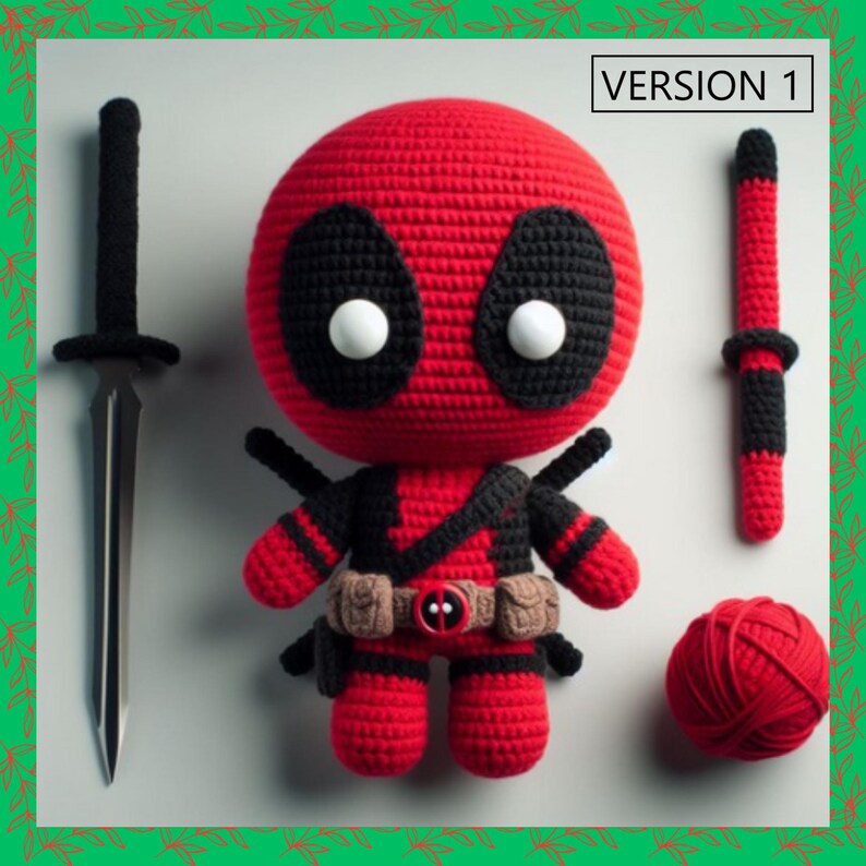 E-book Crochet Pattern Amigurumi Deadpool PDF english, Child's Toy ...