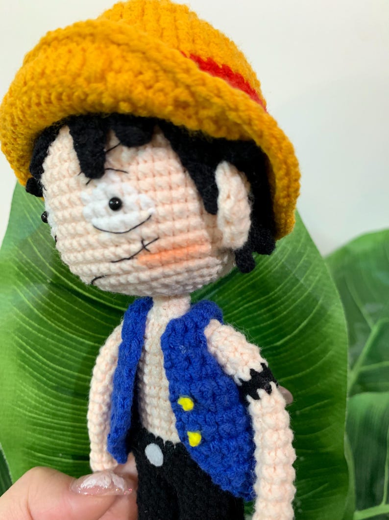 Luffy Blue-pirate Amigurumi Doll, Crochet Doll, Crochet Stuffed Doll ...