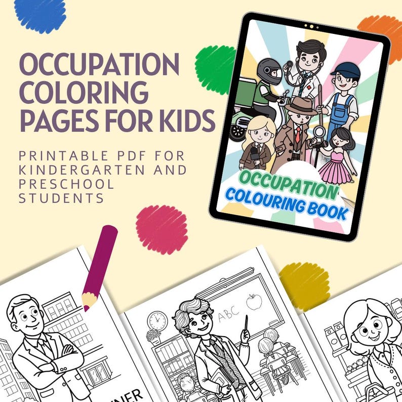 Occupation Coloring Pages for Kids – Printable PDF Book | Educational ...