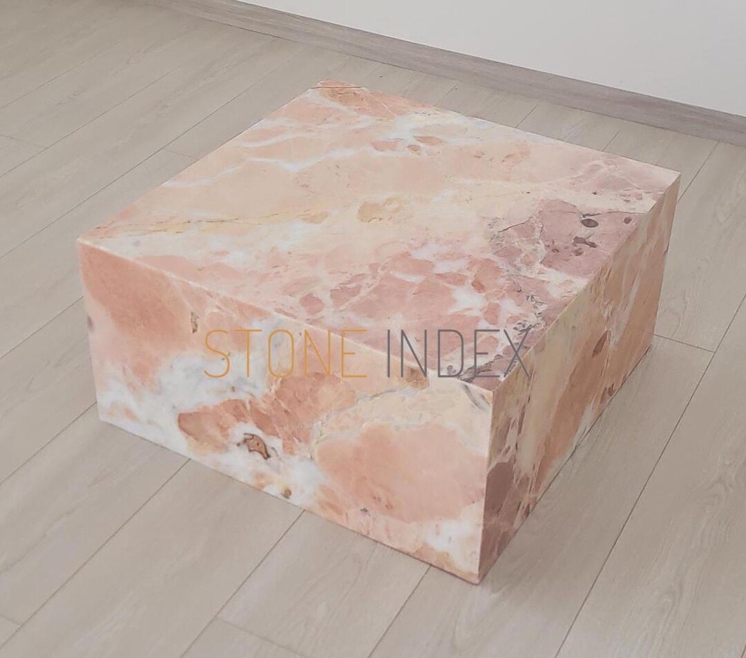 Luxury Pink Marble Coffee Table - 100% Natural Stone - Handmade With ...