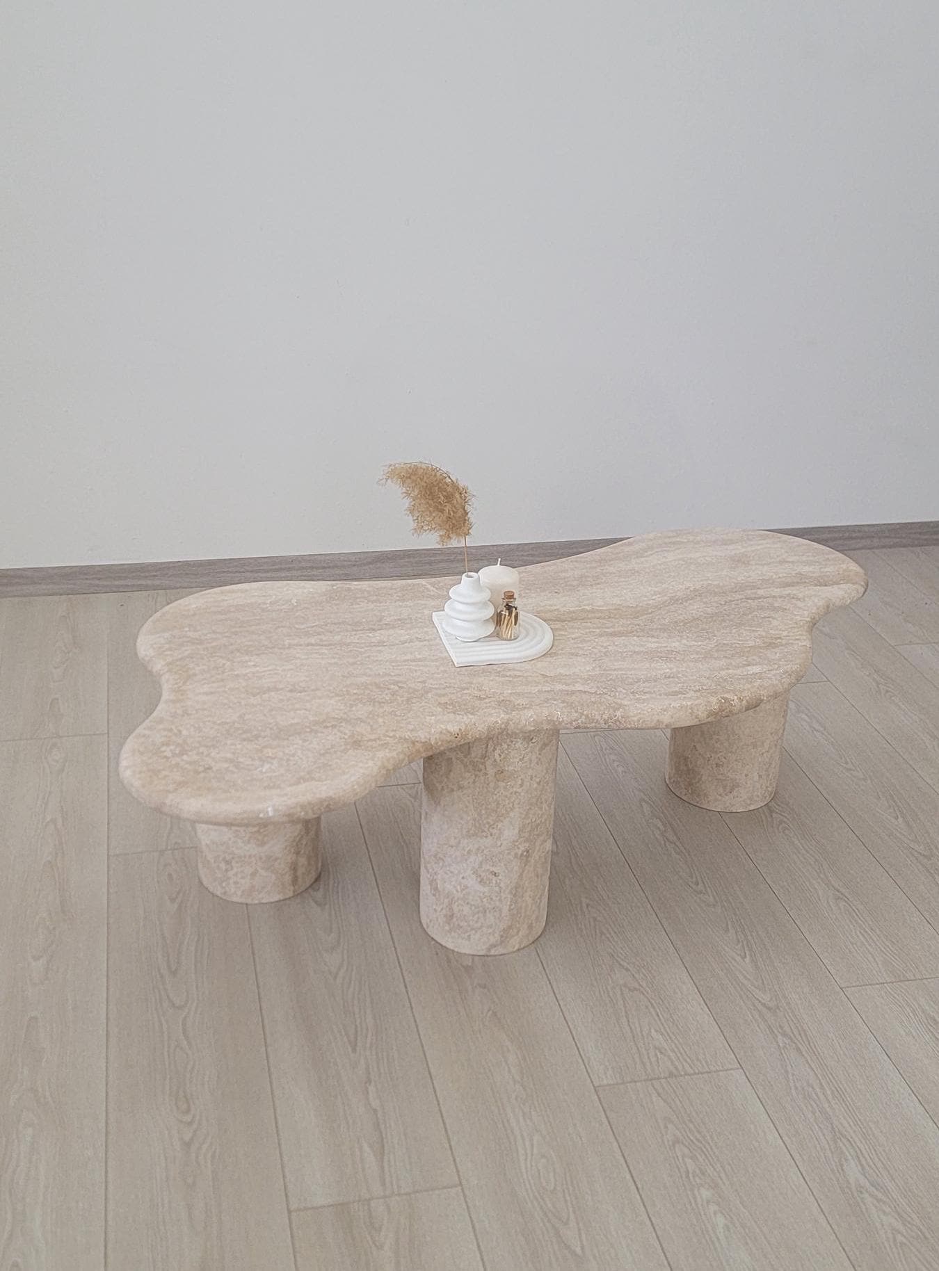 Design Travertine Coffee Table - 100% Natural Stone - Handmade With ...