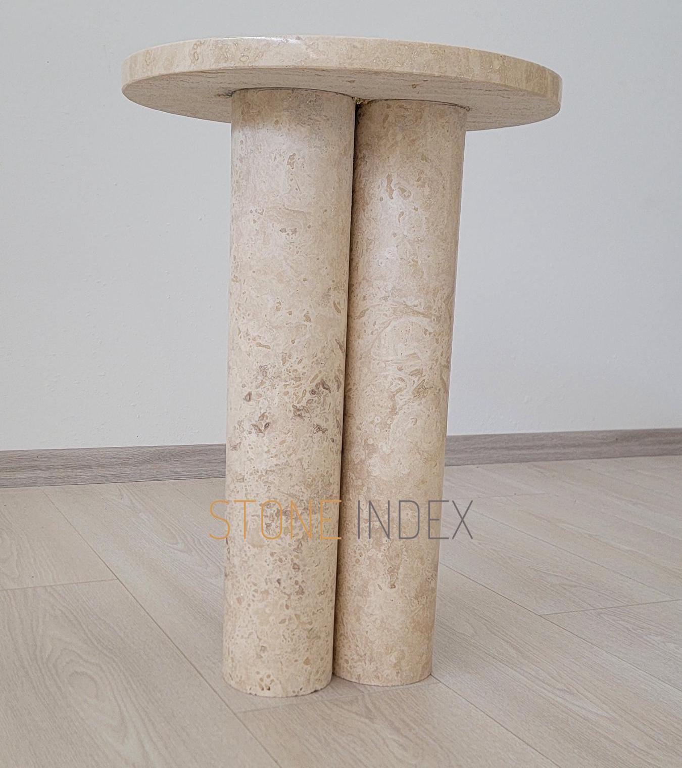 Handmade Travertine Side Table – Natural Stone Accent Table - Etsy