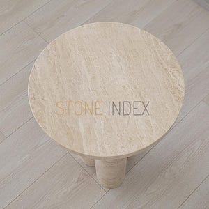 Handmade Travertine Side Table – Natural Stone Accent Table - Etsy