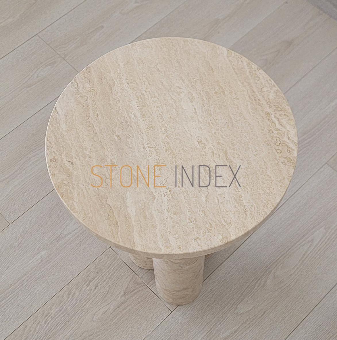 Handmade Travertine Side Table – Natural Stone Accent Table - Etsy